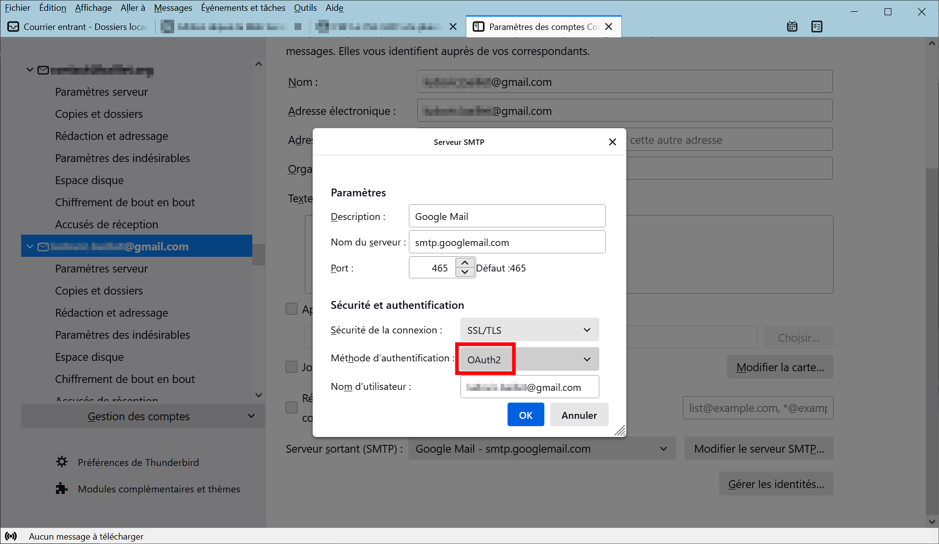 Configuration d’un compte Gmail dans thunderbird – Blog de Ludovic Baillet
